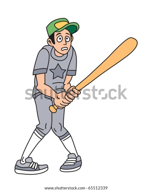 Man Playing Baseball Batter Cartoon Vector 库存矢量图（免版税）65512339 ...