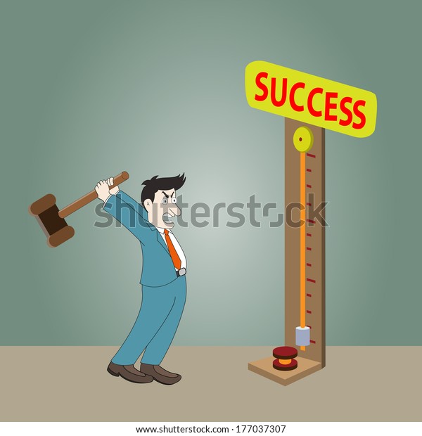 Man Playing Fair Strength Test Game 스톡 벡터(로열티 프리) 177037307 | Shutterstock