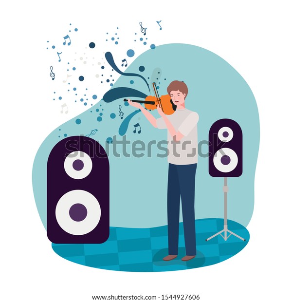 Man Playing Fiddle Avatar Character Vector Stock Vector (Royalty Free ...