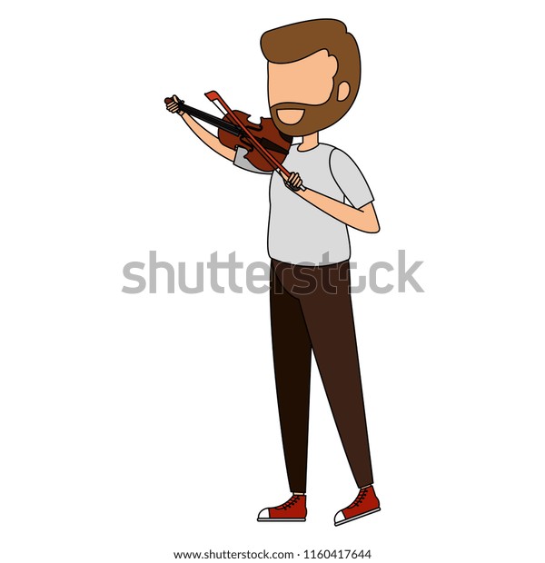 Man Playing Fiddle Character Stock Vector (Royalty Free) 1160417644 ...