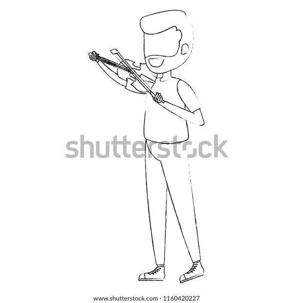Man Playing Fiddle Character Stock Vector (Royalty Free) 1160420227 ...