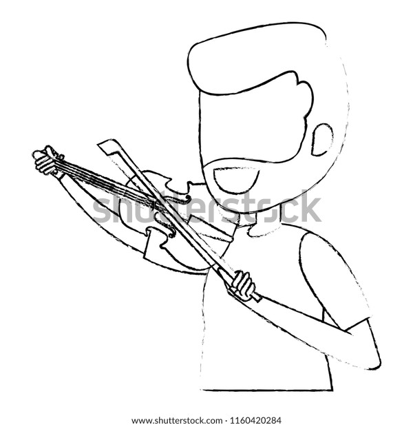 Man Playing Fiddle Character Stock Vector (Royalty Free) 1160420284 ...