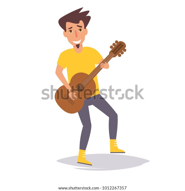 Man Playing Guitar Vector Cartoon Isolated Stock Vector (Royalty Free ...