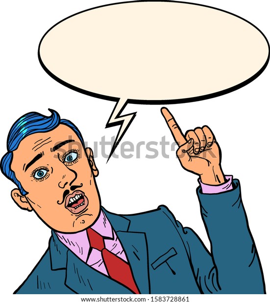 Man Points Finger Illustration Comic Cartoon Stock Vector (Royalty Free ...