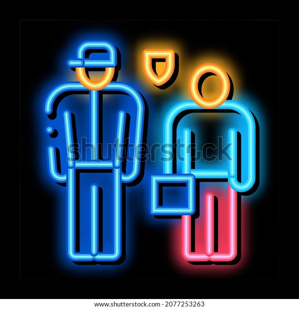 Man Policeman Neon Light Sign Vector Stock Vector (Royalty Free ...
