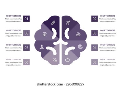 Man Polygonal Brain Infographics Labels Descriptions Stock Vector ...