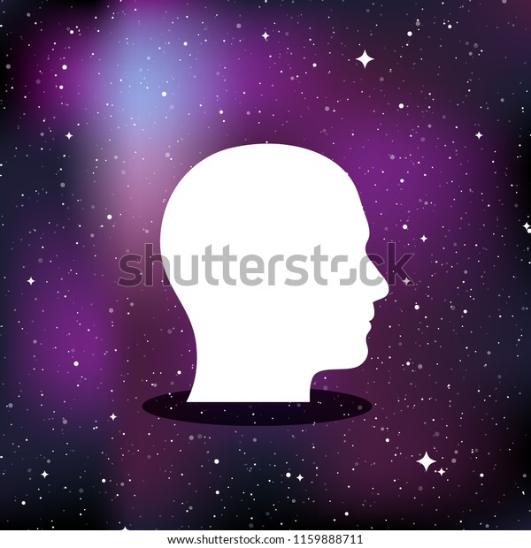 Man Portrait Profile Universe Texture Vector Stock Vector (Royalty Free ...