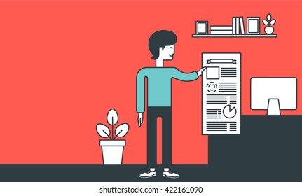 Hombre presentando un informe de negocios.: vector de stock (libre de ...