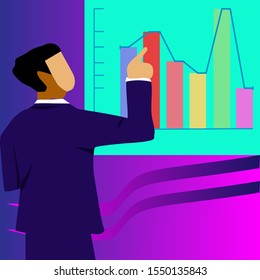Man Presenting Chart Diagram Stock Vector (Royalty Free) 1550135843 ...