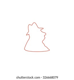 Man Profile Hat Red Outline Vector Stock Vector (Royalty Free ...