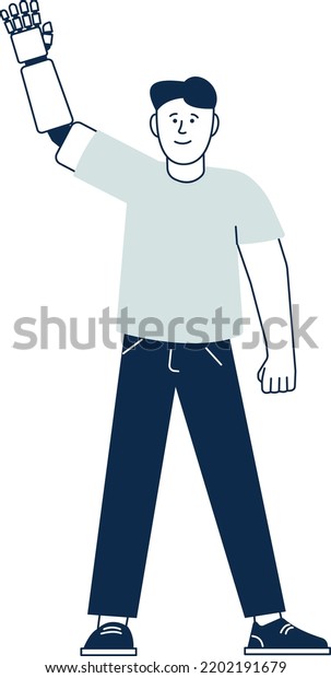 Man Prosthetic Arm Person Hand Implant Stock Vector (Royalty Free ...
