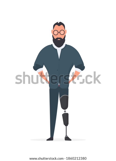 Man Prosthetic Leg Guy Leg Implant Stock Vector (Royalty Free ...