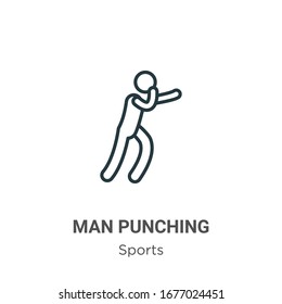 Man Punching Outline Vector Icon Thin Stock Vector (Royalty Free ...