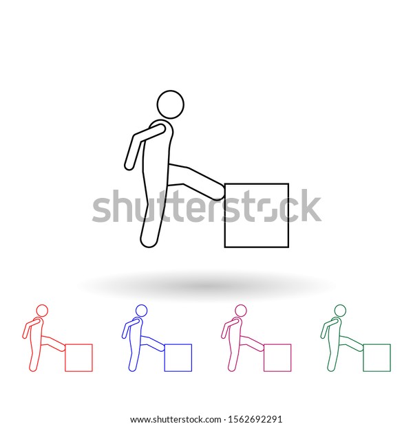 Man Pushes Box His Foot Multi Stock Vector (Royalty Free) 1562692291 ...