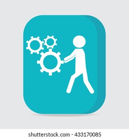 925 Man Push A Cog Images, Stock Photos & Vectors | Shutterstock