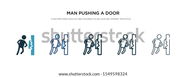 Man Pushing Door His Body Icon Stock Vector (Royalty Free) 1549598324 ...