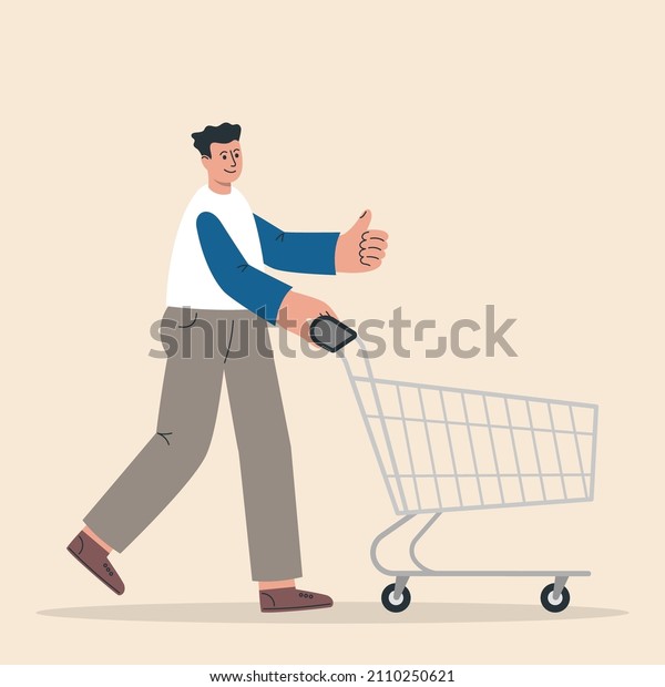 2,210 Man Pushing Trolley Stock Vectors, Images & Vector Art | Shutterstock