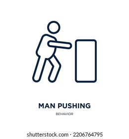 Man Pushing Icon Behavior Collection Thin Stock Vector (Royalty Free ...