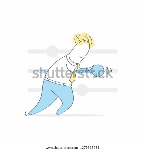 Man Pushing Settings Bar Slider On Stock Vector (Royalty Free ...