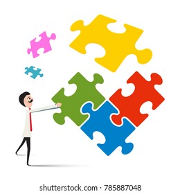 Man Puzzle Isolated On White Background Stock Vector (Royalty Free ...