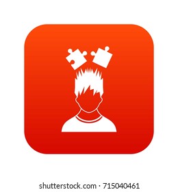 Man Puzzles Over Head Icon Digital Stock Vector (Royalty Free ...