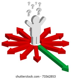 Man Question Mark Red Green Arrows Stock Vector (Royalty Free) 73362853 ...
