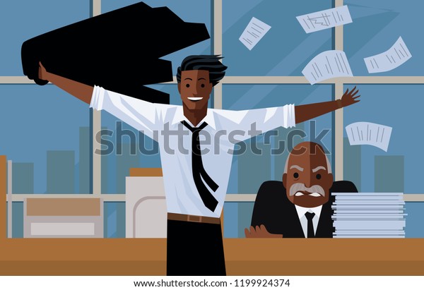 Man Quitting His Job Stock Vector (Royalty Free) 1199924374 | Shutterstock