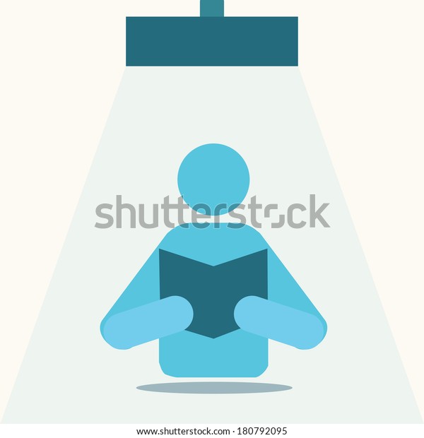 Man Reading Book Icon Stock Vector (Royalty Free) 180792095