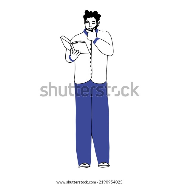 Man Reading Book Vector Education Concept Stock Vector (Royalty Free ...