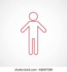 Man Red Line Icon On White: vector de stock (libre de regalías ...