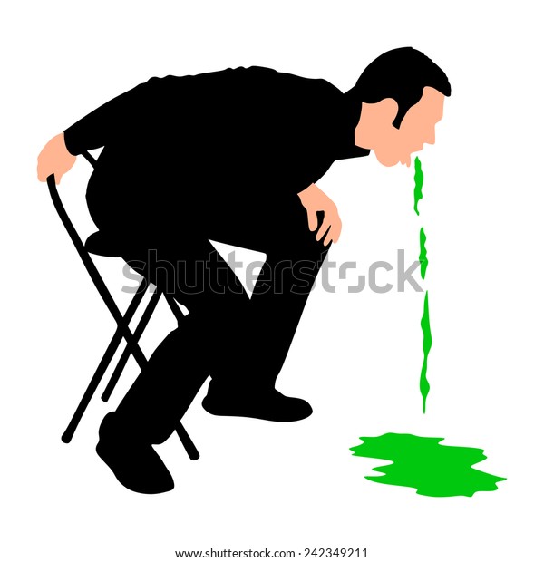 Man Releasing Large Stream Vomit Vector Stock Vector (Royalty Free ...