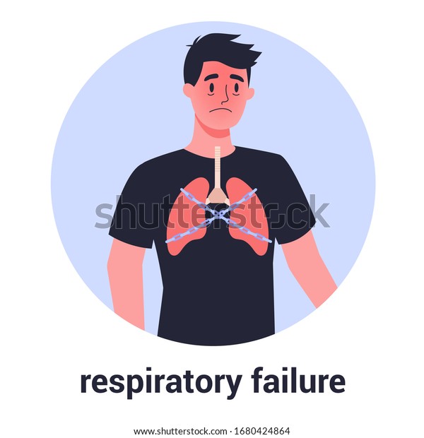 Man Respiratory Failure Virus Prevention Protection Stock Vector ...