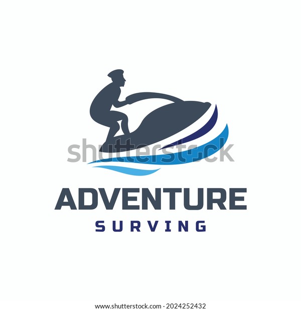 Man Ride Speed Boat Adventure Surfing Stock Vector (Royalty Free ...