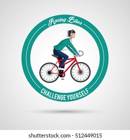Man Riding Bike Inside Circle Design Stock Vector (Royalty Free ...