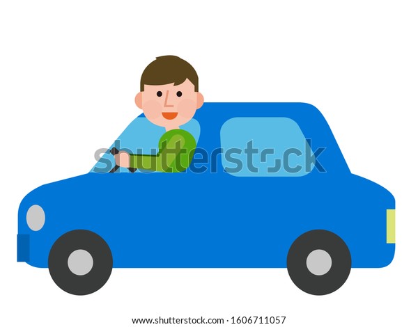 Man Riding Car Illustration Stock Vector (Royalty Free) 1606711057