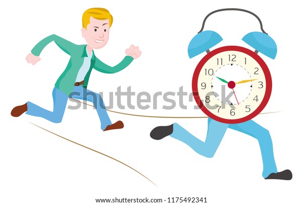 Man Running Behind Very Fast Running Stock Vector (Royalty Free ...