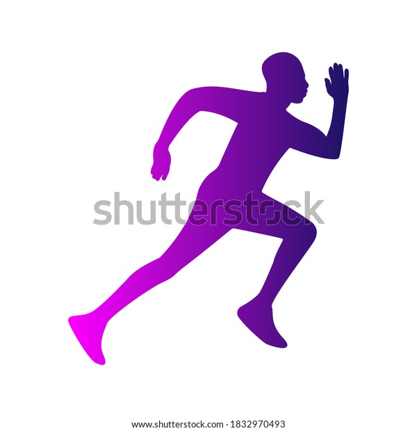 Man Running Fast Icon Rushing Man Stock Vector (Royalty Free ...