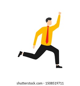 Man Running Flat Cartoon Character Isolated Stock Vector (Royalty Free ...