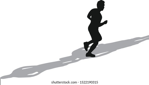 Man Running Follow Shadow Someone Stock Vector (Royalty Free) 1522190315
