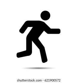 Man Running Icon Vector Badge Athlete: стоковая векторная графика (без ...