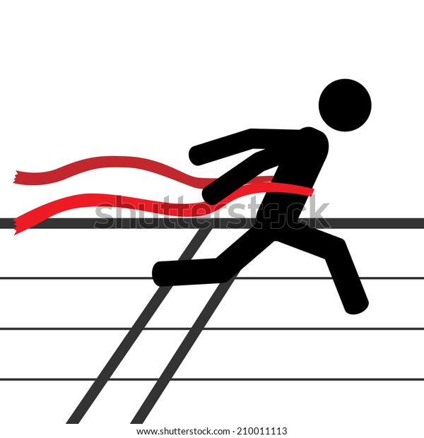 Man Running Marathon Stick Figure Vector Stock Vector (Royalty Free ...