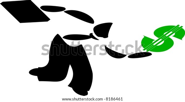 Man Running Money Stock Vector (Royalty Free) 8186461 | Shutterstock