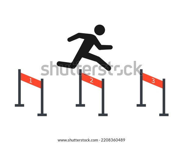 Man Running Obstacle Race Illustration Clipart Stock Vector (Royalty ...