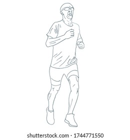Sketch Running Man Hand Drawn Vector Stock Vector (Royalty Free) 1085183591