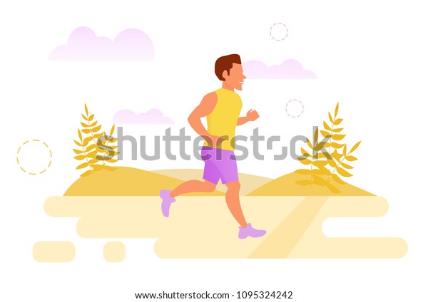 Man Running Park Vector Cartoon Isolated Stock Vector (Royalty Free ...