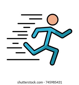 Man Running Pictogram Stock Vector (Royalty Free) 745985431