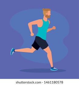 Man Running Practice Activity Balance Stock Vector (Royalty Free ...
