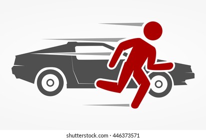 Man Running Race Car Stock Vector (Royalty Free) 446373571