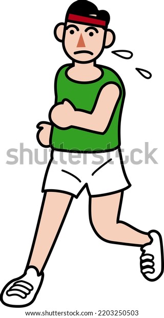 Man Running Sweating Health Stock Vector (Royalty Free) 2203250503 ...
