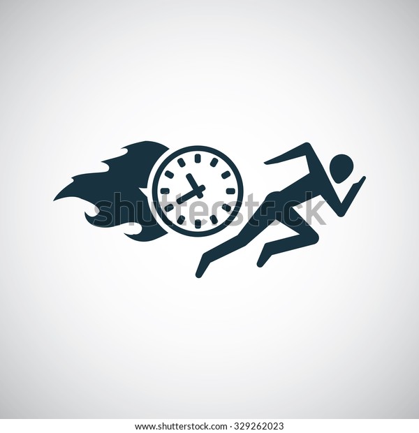 Man Running Time Icon On White Stock Vector (Royalty Free) 329262023 ...